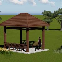China WPC Pergola Gazebo Wood Polymer Composite Anti UV Waterproof 3x4m Outdoor Garden for sale