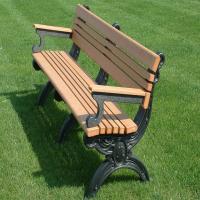 China Outdoor Commercial WPC Wooden Bench 1500mm for Parks Malls Durable Seating for sale