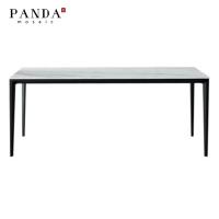 China Home Simple Dining Tables Chairs Set Black Gray Rock Slate Dining Table Set for sale