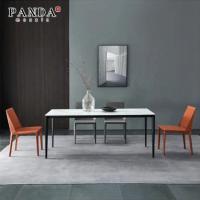 China Home Simple Dining Tables Chairs Set Black Gray Rock Slate Dining Table Set for sale