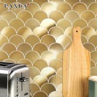 China Luxury Stainless Steel Brushed Black Gold Metal Mosaic Tiles 300x300mm for Backsplash for sale
