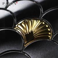 China Luxury Stainless Steel Brushed Black Gold Metal Mosaic Tiles 300x300mm for Backsplash for sale