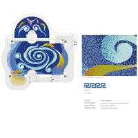 China Peacock Pattern Swimming Pool Mosaic Glass Tile Water Resistant 10x10mm for Resort Villa for sale
