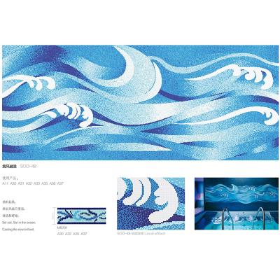 China Crystal Glass Swimming Pool Mosaic Tile 20x20mm for Hotel Hall Decoration for sale