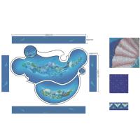 China Blue Sea Swimming Pool Glass Mosaic Tile Non Slip 10x10mm for Outdoor Bathroom Floor for sale