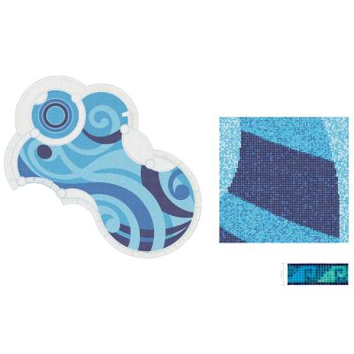 China Blue Sea Swimming Pool Glass Mosaic Tile Non Slip 10x10mm for Outdoor Bathroom Floor for sale