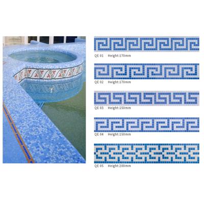 China Crystal Glass Swimming Pool Mosaic Tile Sky Blue Iridescent 20x20mm for Outdoor Bathroom Floor for sale
