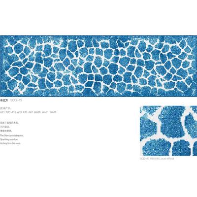 China Crystal Glass Mosaic Pattern Tile for Swimming Pool Floor Customized for sale