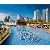 China Glass Swimming Pool Mosaic Tile Floral Mural Pattern Customized for sale