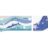 China Glass Swimming Pool Mosaic Tile Dolphin Pattern Decorative Art Piece for sale