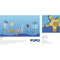China Glass Swimming Pool Mosaic Tile Dolphin Pattern Decorative Art Piece for sale