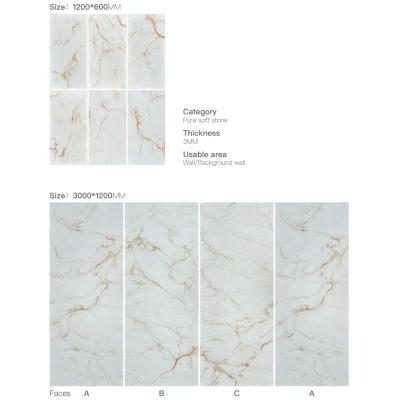 China Soft Flex Stone Panels Wall Cladding Tile 3mm for Office Building for sale