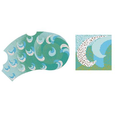 China Bali Swimming Pool Floor Mosaic Tiles Alkali Proof 300x300mm Glass Mosaic for sale