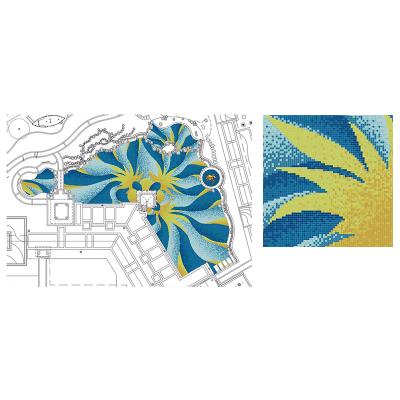 China Luxury Glass Swimming Pool Mosaic Tiles Colorful Anti Alkali 20x20mm for Villa for sale