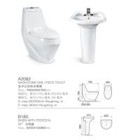 China Modern One Piece Siphonic Ceramic Toilet Floor Mounted 3.0-6.0L Dual Flush for sale
