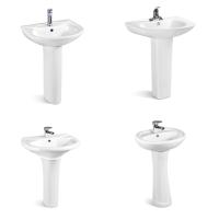 China Pedestal Wash Basin Floor Mounted Hand Wash Sink 60x45cm Ceramic Bathroom Sanitary Ware for sale