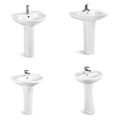 China Pedestal Wash Basin Floor Mounted Hand Wash Sink 60x45cm Ceramic Bathroom Sanitary Ware for sale