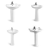 China Pedestal Wash Basin Floor Mounted Hand Wash Sink 60x45cm Ceramic Bathroom Sanitary Ware for sale