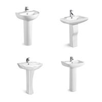 China Pedestal Wash Basin Floor Mounted Hand Wash Sink 60x45cm Ceramic Bathroom Sanitary Ware for sale