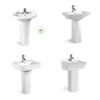 China Pedestal Wash Basin Floor Mounted Hand Wash Sink 60x45cm Ceramic Bathroom Sanitary Ware for sale