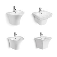 China Pedestal Wash Basin Floor Mounted Hand Wash Sink 60x45cm Ceramic Bathroom Sanitary Ware for sale