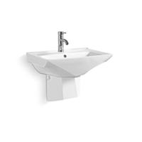 China Modern White Ceramic Pedestal Sink Single Hole Faucet Mount Floor Standing for sale