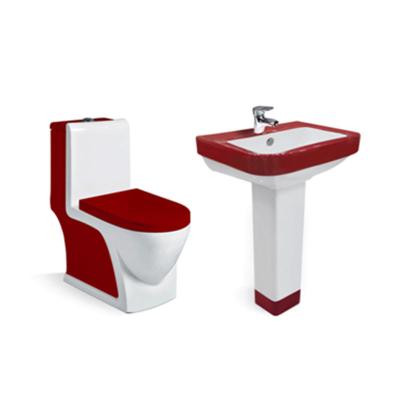 China Colorful Siphonic One-Piece Toilet Floor Mounted Ceramic Water Closet 305mm S-Trap 3.0-6.0L for sale