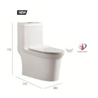 China Commercial One Piece Toilet 305mm S Trap Siphon Jet Flushing Ceramic Sanitary Ware for sale