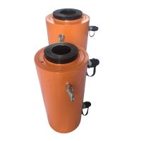 China 60T 100T Hydraulic Cylinder Jack Single Acting Steel Construction for sale