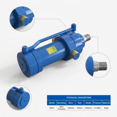 China High Pressure CDH1 MT4 125/70-200 Mill Type Hydraulic Cylinder for Steel Mill 250 Bar Heavy Duty Hydraulic Ram for sale
