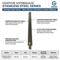 China 150/90-1950 Long Stroke Double Acting Hydraulic Cylinder for Heavy Machinery Design for sale