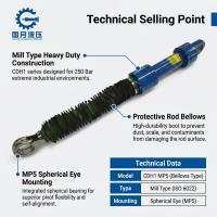China CDH Mill Type Hydraulic Cylinder with Protective Bellows Dust Boot Double Spherical Eye Mount MP5 for Cement & Steel Plant for sale