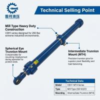 China CDH Series Heavy Duty Mill Type Hydraulic Cylinder MT4 Intermediate Trunnion Mount with Spherical Rod End for Dam & Industry for sale