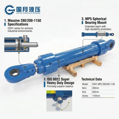 China CDH1 MP5 280/200-1150 Mill Cylinder Rexroth Interchangeable 250 Bar Large Scale Actuator for sale