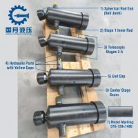 China Guoyue Hydraulics 5TG Series 5-Stage Double-Acting Telescopic Hydraulic Cylinder for Lift Truck — 129mm Outer Bore, Ball Joint Rod End, Up to 1480mm Stroke Per Stage for sale
