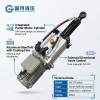 China Guoyue Hydraulics UEC-03 Integrated Electro-Hydraulic Actuator — 40mm Bore × 28mm Rod × 60mm Stroke, 10KN Push/Pull, Self-Contained Pump & Motor, Solenoid Controlled for sale