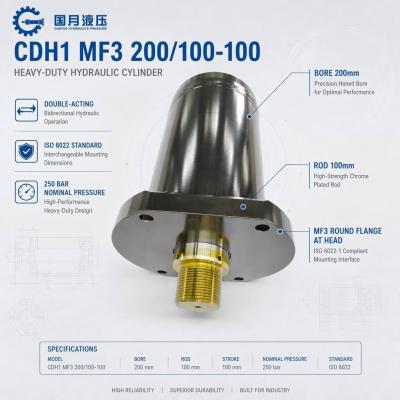 China CDH1 MF3 Hydraulic Cylinder — 200mm Bore × 100mm Rod × 100mm Stroke, ISO 6022 Mill Type, 250 Bar for sale