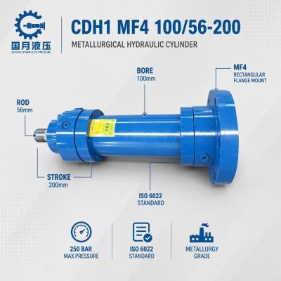 China Factory Direct CDH1 MF4 100-56-200 Industrial Grade Rectangular Flange Mount Double Acting Cylinder for Steel Mill Shear Blade Gap Adjustment Machinery for sale