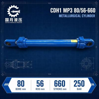 China High Cycle Rated CDH1 MP3 80-56-660 Extended Stroke Clevis to Clevis Mount Double Acting Mill Type Metallurgical Hydraulic Cylinder for Steel Mill Slab Transfer Coke Oven Pusher Equipment for sale