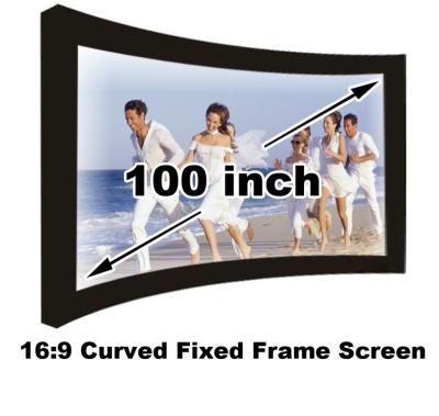 China Full HD 100 Inch Curved Fixed Frame Projection Screen 16:9 For Home Cinema Video Projector for sale