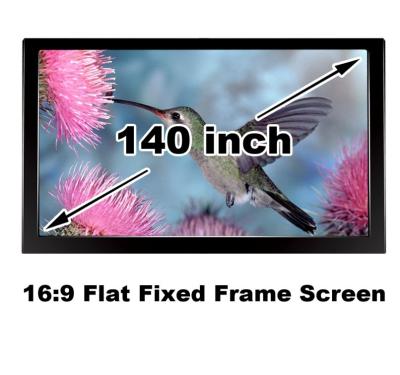 China Clear Picture HD Projector Screen 140 Inch Flat Fixed Frame 3D Projection Screens 16:9 for sale