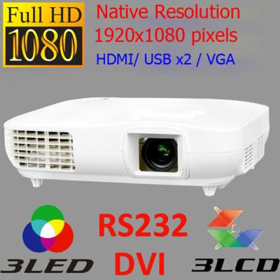 China Multimedia Languages Cinema HDMI Projector Native 1920x1080p Resolution Built In TV Tuner for sale