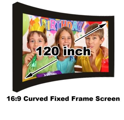 China Amazing Image 3D Projection Screen 120Inch Curved Fixed Frame DIY Projector Screens 16:9 for sale