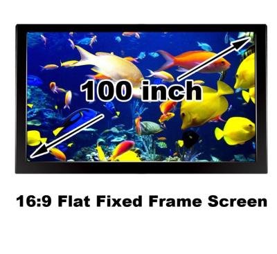 China Matt White Projection Screen 100 Inch Fixed Frame 16:9 HD Projector Fabirc High Quality for sale