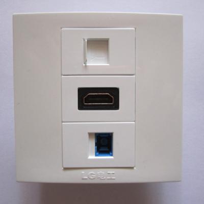 China Good Quality White Wall Panel Socket With HDMI RJ45 SC Optical Fiber CE Approve Home Plugs for sale