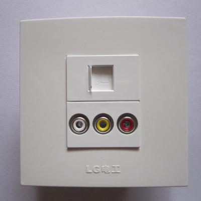 China Brand New RJ45 + 3AV Audio And Video Socket Panel Easy Install Wall Plug For Home Office for sale