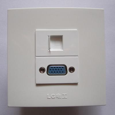 China Fashion White Color 86 Wall Socket RJ45 VGA PC Panel For Home Hotel Universal Using for sale