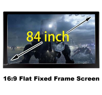 China 84 Inch Flat Fixed Frame Screen 16:9 Ratio Matt White With Black Velevt Special For Cinema for sale