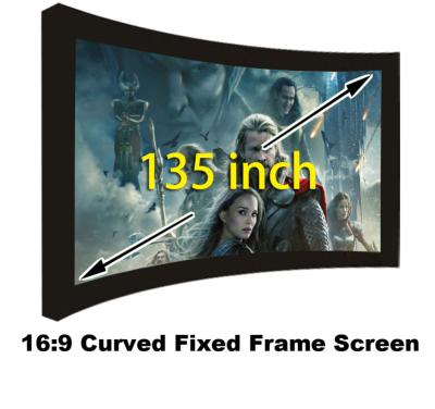 China Best Supplier 135 Inch Curved Fixed Frame 3D Projection Screens Good Quality For Projector for sale