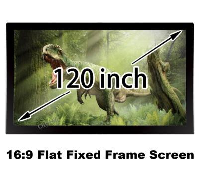 China High Quality Picture 120 Inch 10 Feet Fixed Frame Projection Screen Wall Mount 3D Display for sale